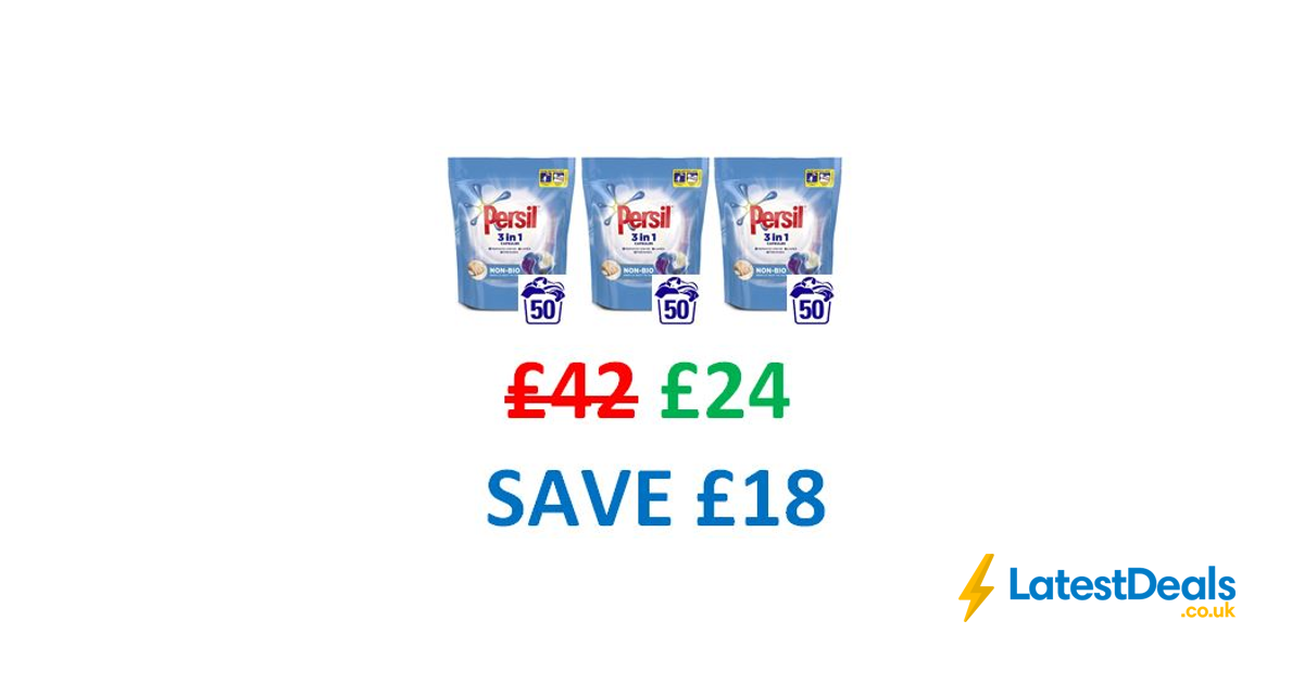 Persil 3-in-1 Non Bio Washing Capsules 150 Wash, 3 PACKS X 1350g, £24 ...