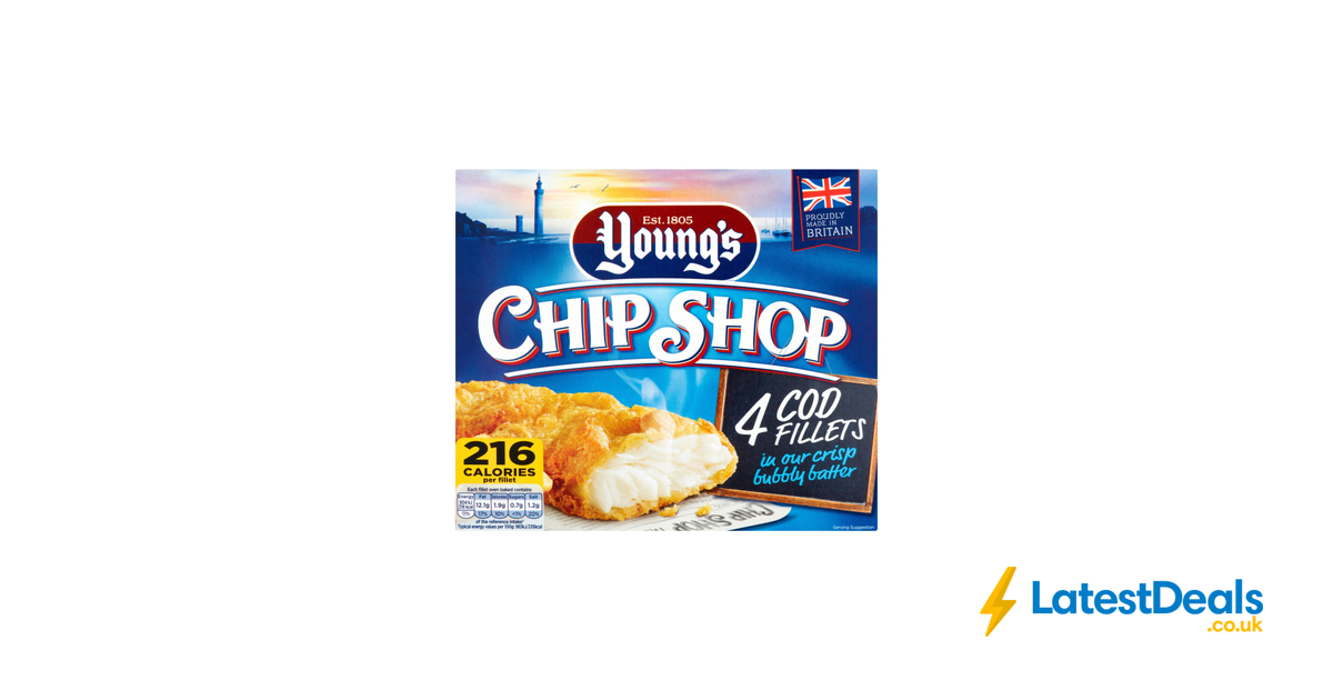 Young's Chip Shop 4 Cod Fillets in Crisp Bubbly Batter 400g (Offer-2for ...