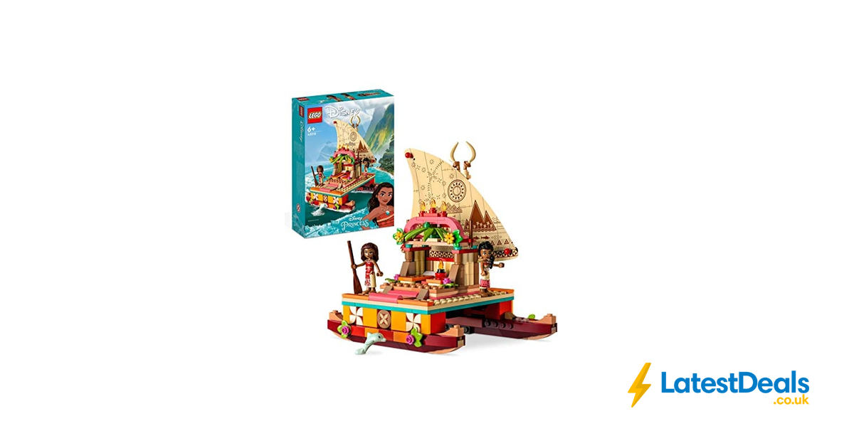 LEGO 43210 Disney Princess Moana's Wayfinding Boat Toy with Moana, £26. ...