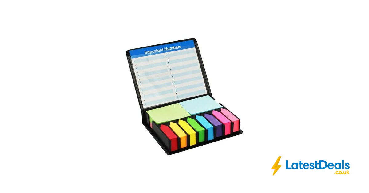 Colourful Sticky Notes Set Presented in Stylish Faux Leather Case, £3 ...