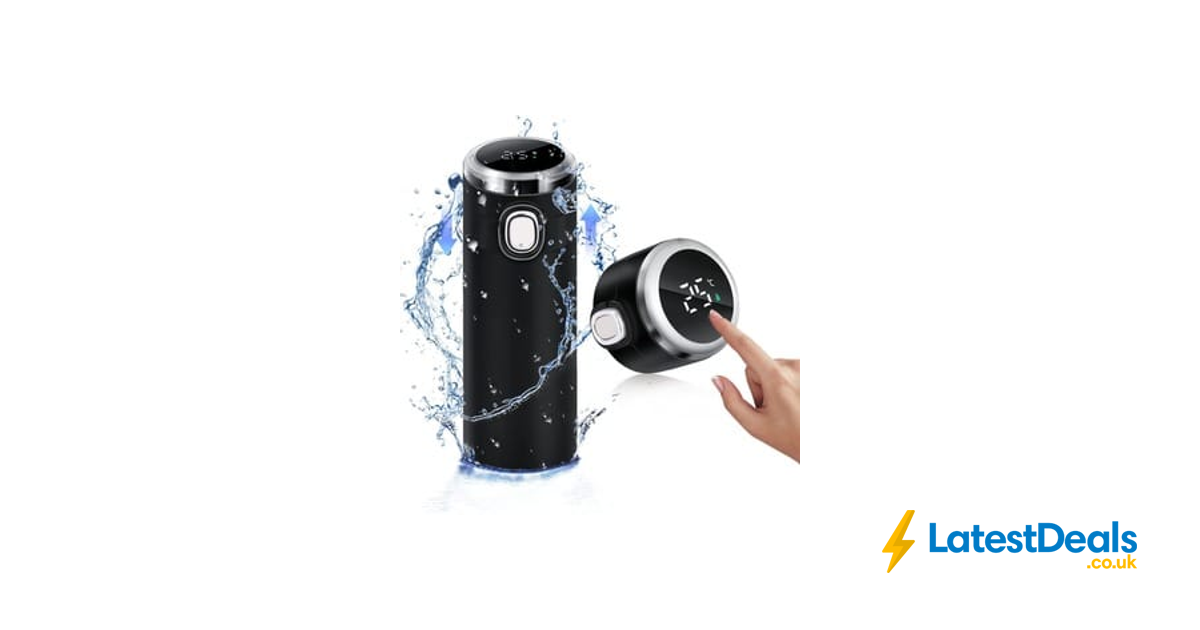 Black Or Pink Stainless Steel Smart Thermos Flask with Temperature ...