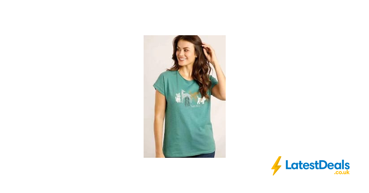 Walkies Organic Slub Graphic T-Shirt Dark Jade, £18.75 at Weird Fish