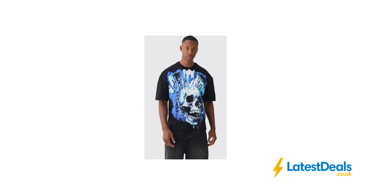 Oversized Boxy Official Skull Graphic T-Shirt, £10 at boohooMAN