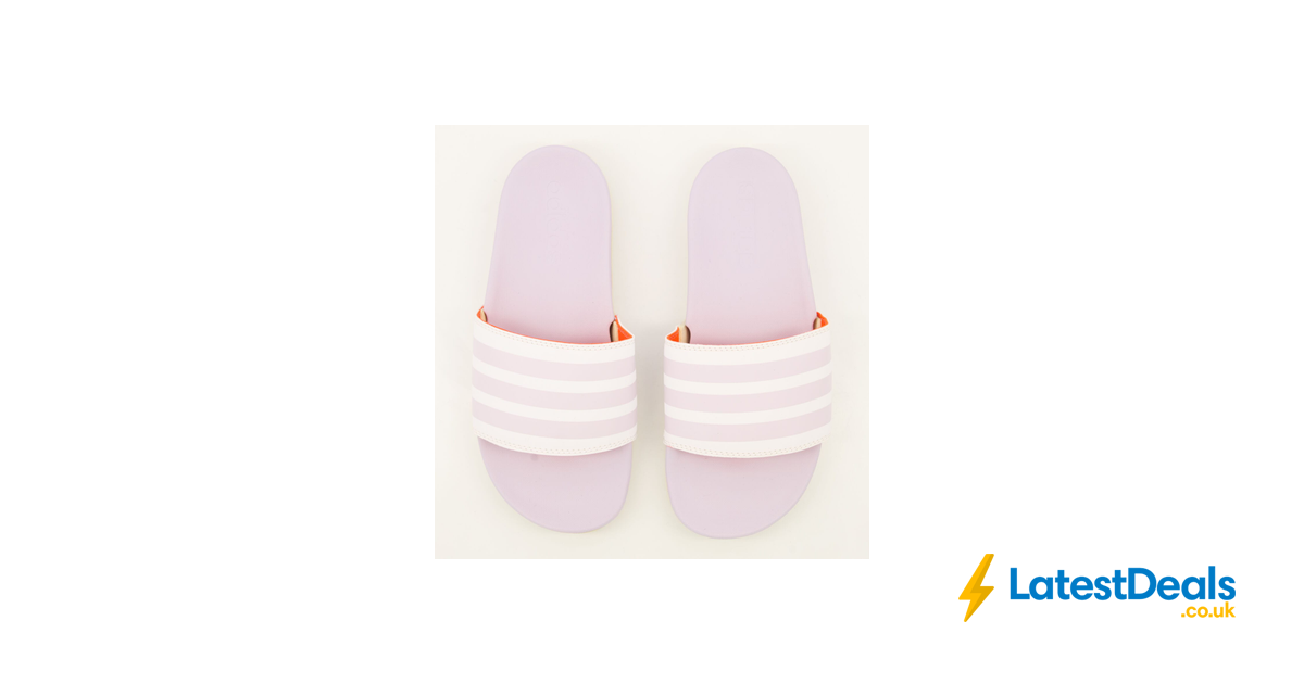 Lilac & White Adilette Comfort Sliders (Size 4), £6.66 at TK Maxx