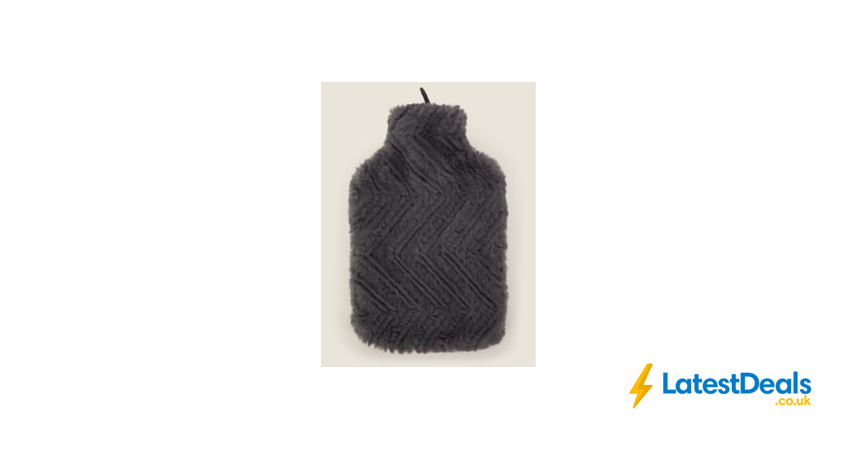Charcoal Brushed Chevron Faux Fur Hot Water Bottle, £5 at ASDA