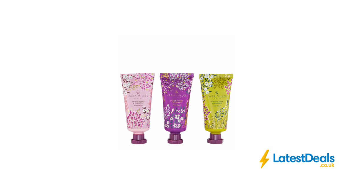 Sara Miller Hand Cream Trio: Passion Flower & Frangipani, Vegan, Travel ...