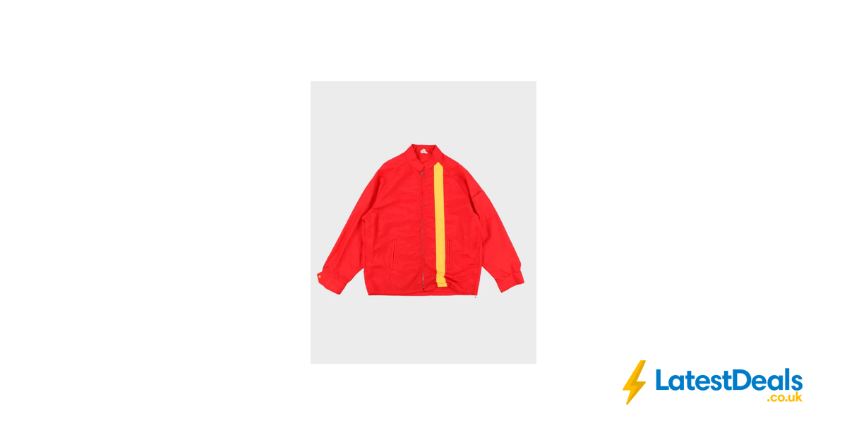 60s Vintage Men's Red Tripped Racing Jacket, £59 at Rokit Vintage