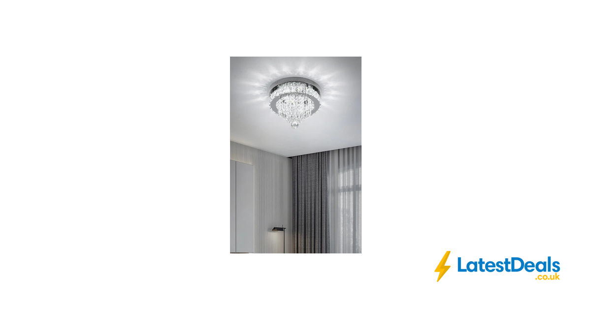 H&O Direct Elegant One Layer Crystal Waterfall round Ceiling Light, £36 ...