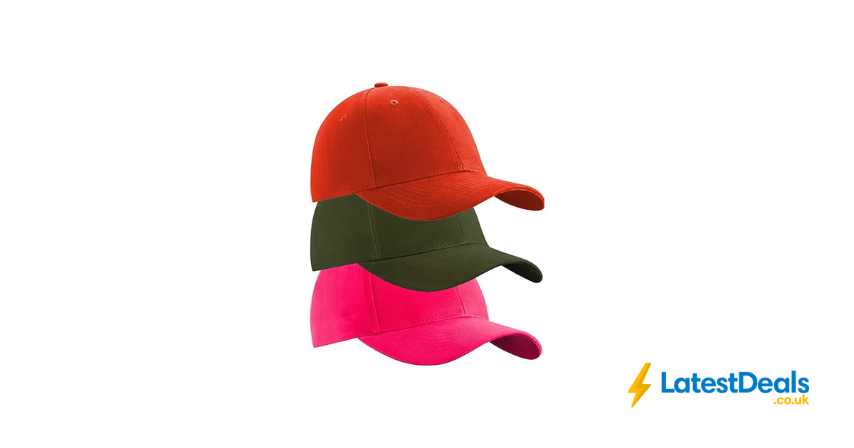 Set of 3 Plain Adjustable Baseball Caps for Unisex, £3.99 at Amazon