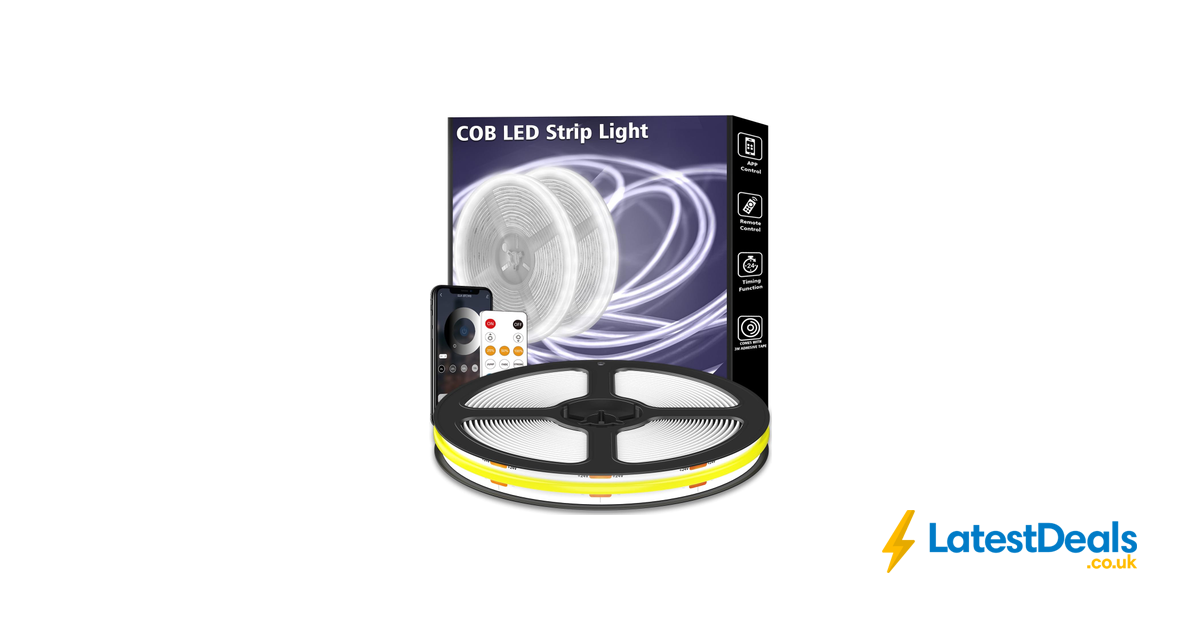 Lightning Deal with 30% Voucher-White 15M Dimmable LED COB Light, £15. ...