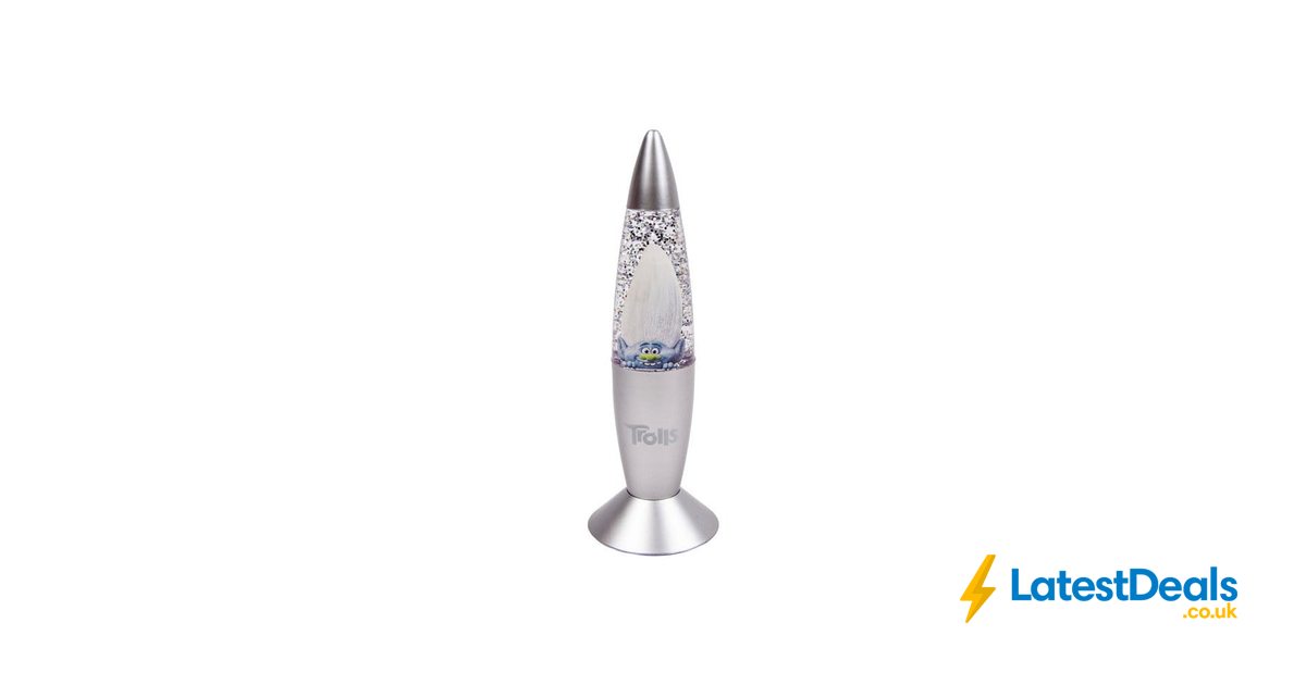 Trolls Glitter Colour Changing LED Lava Lamp- Chrome & Clear, £6 at Argos