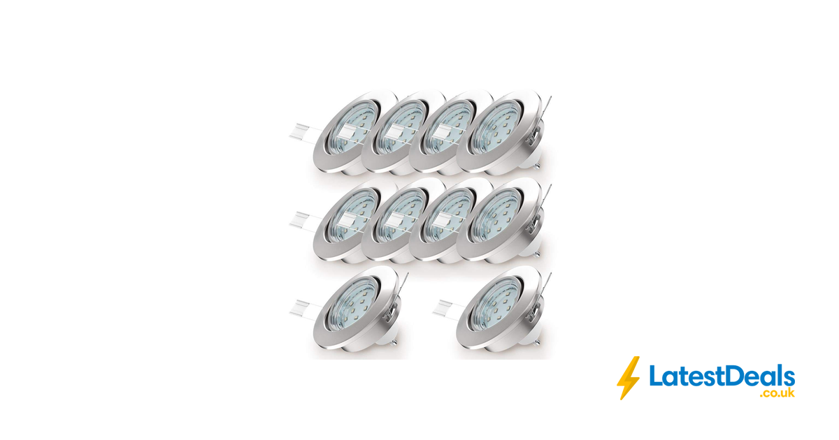 Set of 10 Rotatable LED Spotlights with GU10 Bulbs, £6.38 at Amazon