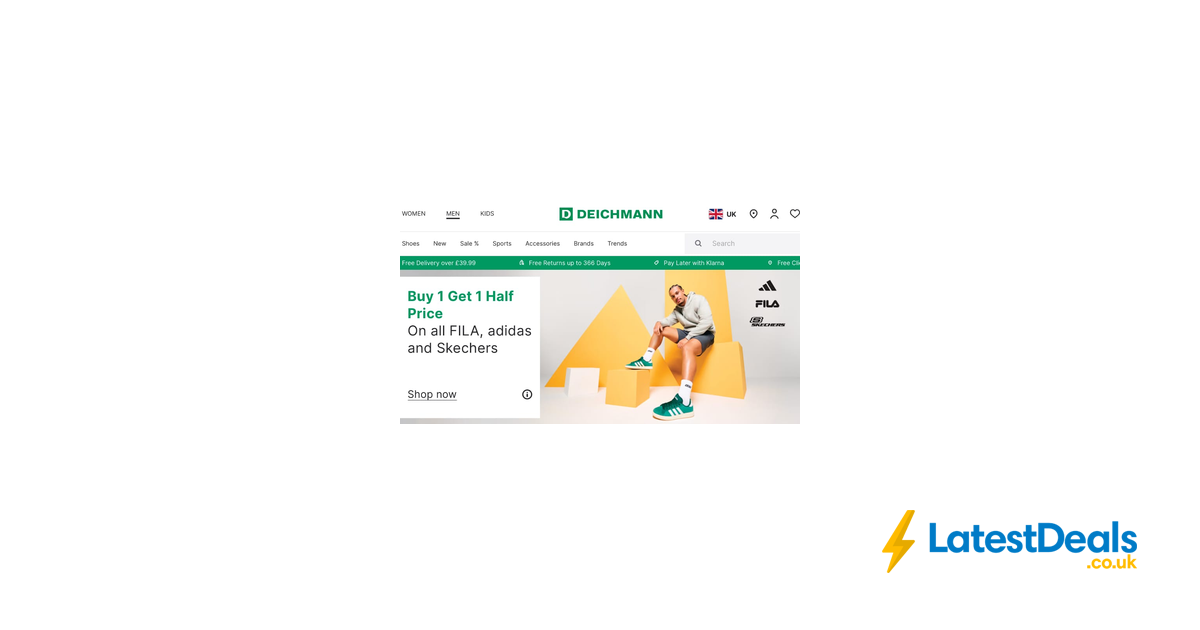 Free C&C - Buy One Get One Half Price - on Skechers, FILA, and Adidas ...