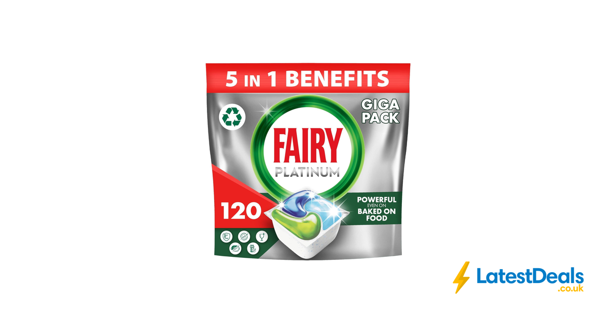 Fairy Platinum All-in-One Dishwasher Tablets, 120 Count, £16.42 at Amazon