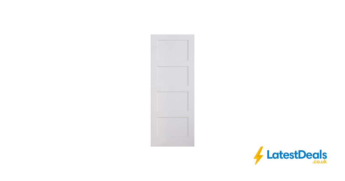 Wickes Marlow 4 Panel Shaker White Primed Solid Core Door - 1981 X ...