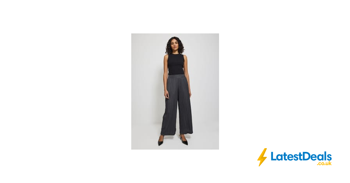 Charcoal Satin Pleated Wide Leg Trousers, £10 at ASDA