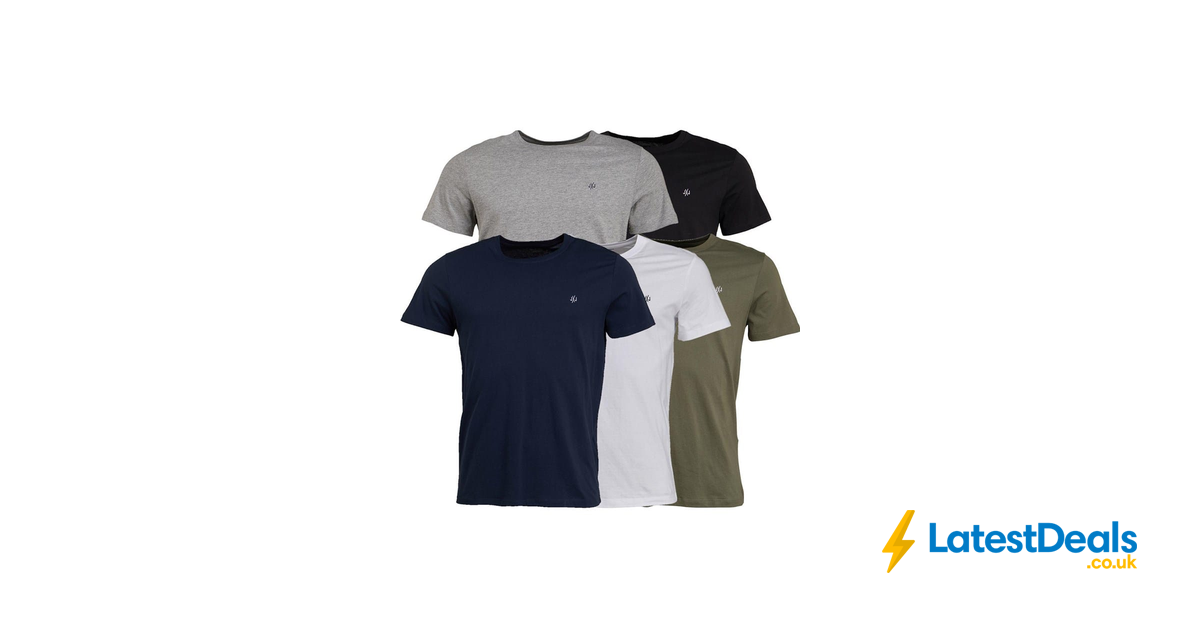 JACK & JONES Mens JXJ Five Pack T-Shirts, £29.99 at MandM Direct