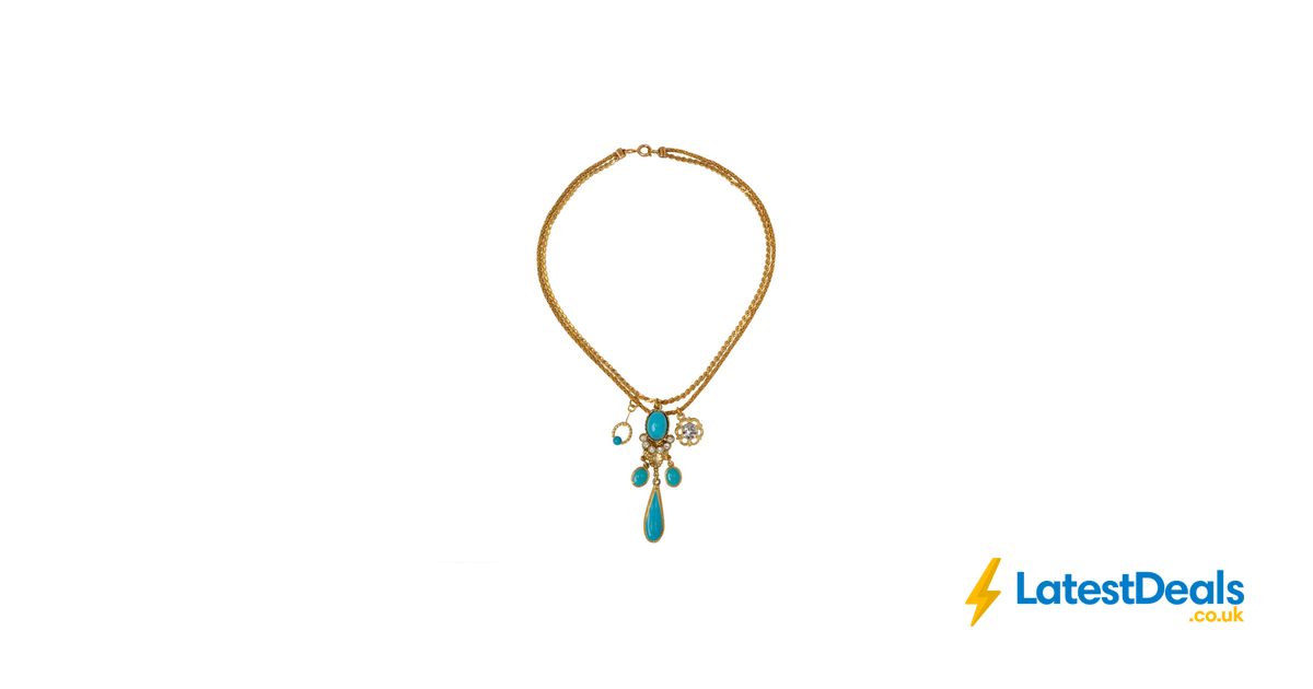 Caramel Vintage Jewellery Gold Turquoise Dream Layered Chain Necklace ...