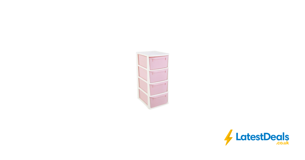 Argos Home 4 Drawer Plastic Drawers - Pink, £13.50 at Argos
