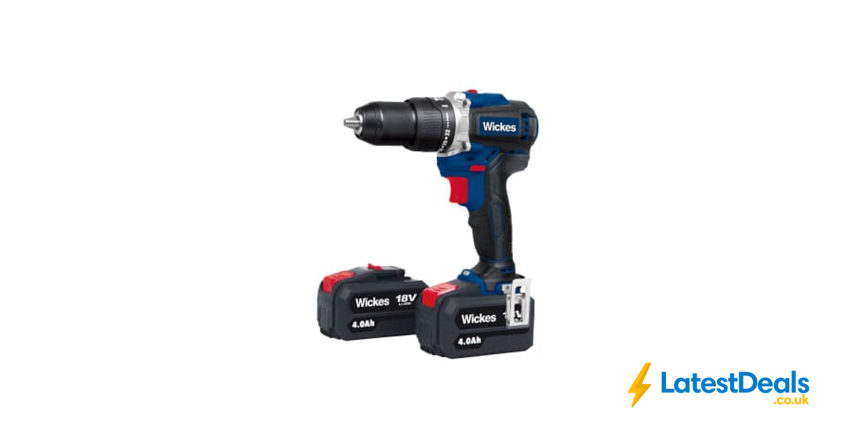 Wickes 18V 2 X 4.0Ah Li-Ion Cordless Brushless Combi Drill, £60 at Wickes