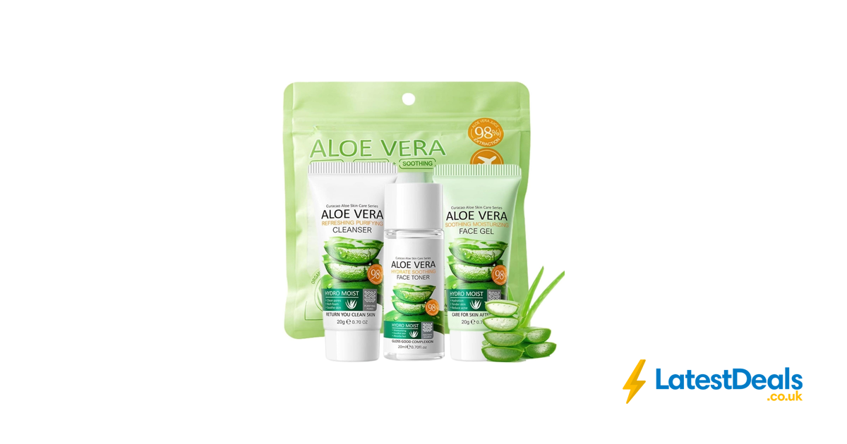 Aloe Vera Travel Skincare Set: Hydrating Facial Kit for Women, £5.29 at ...