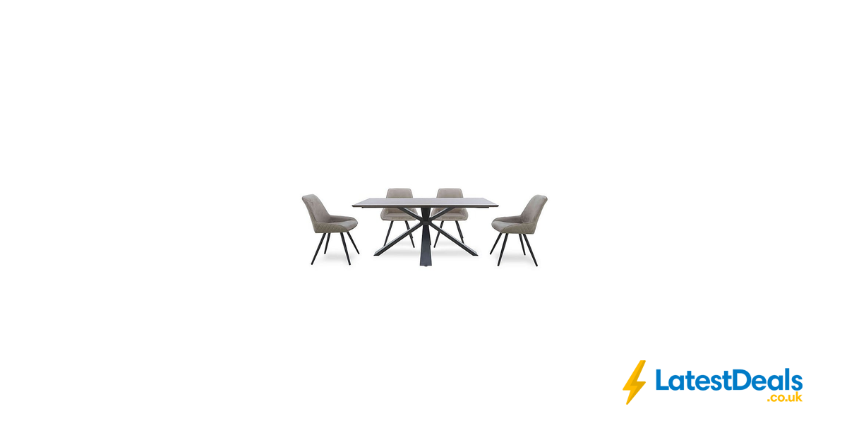 Saigon Fixed Table with Metal Base and 4 Velvet Dining Chairs, £837 at ...
