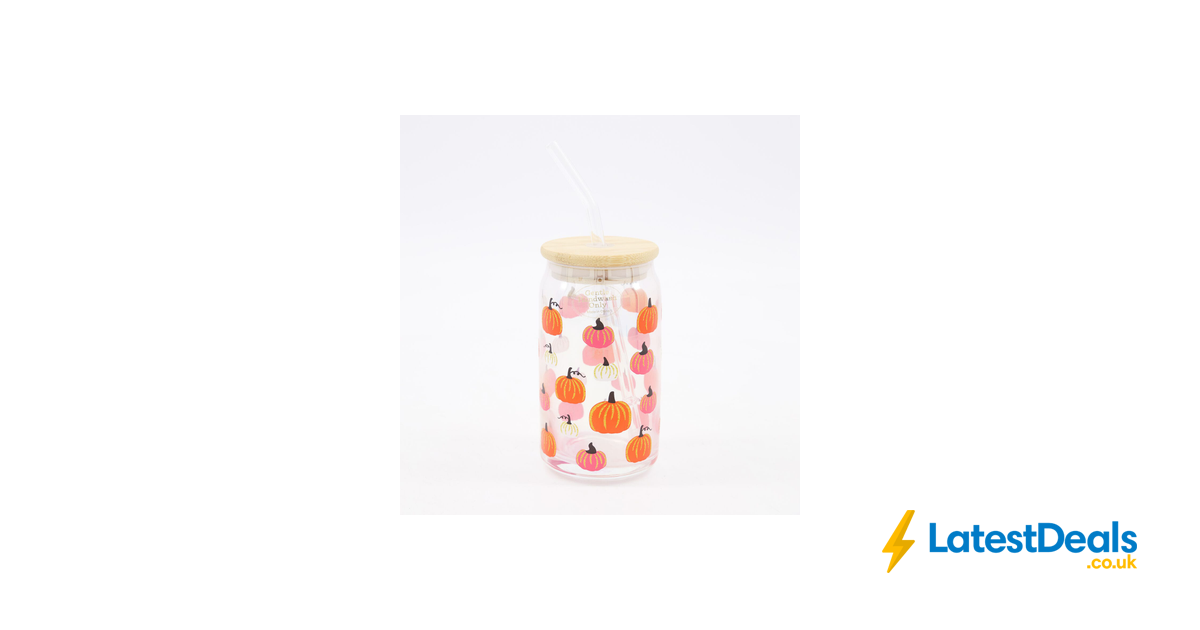 Pink & Orange Pumpkins Glass Sipper 14x7cm, £5.40 at TK Maxx