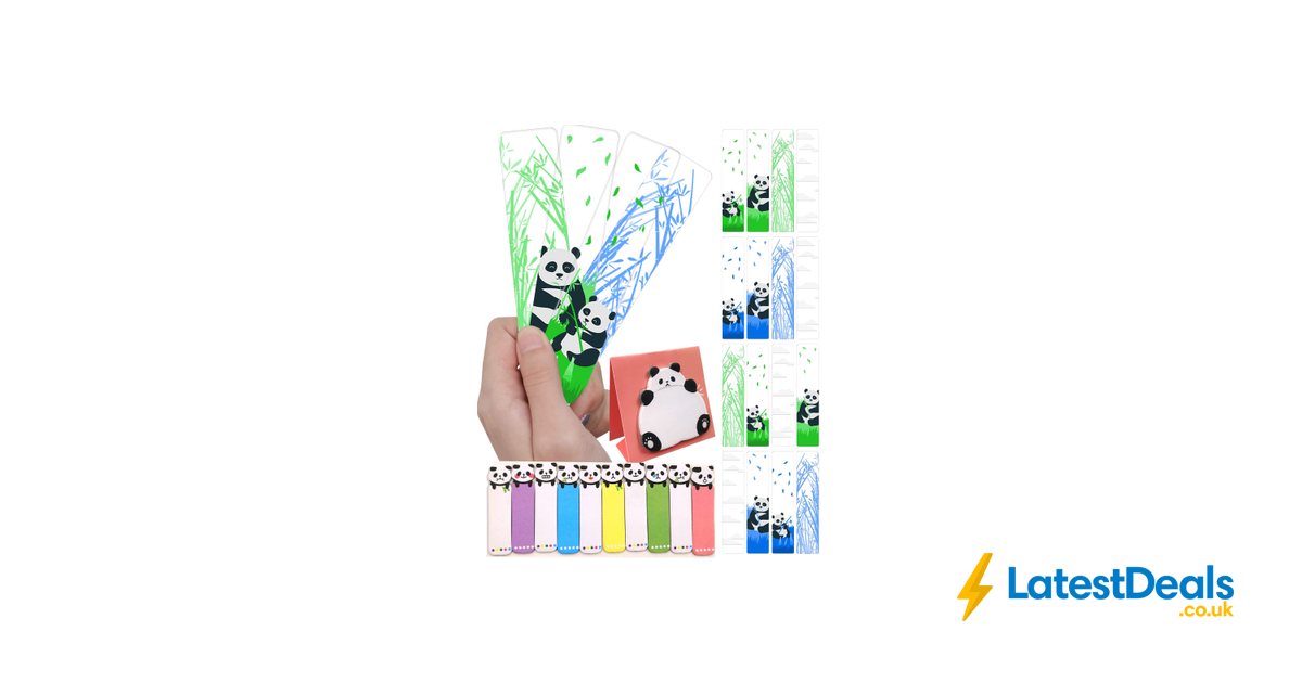 16 Pcs Panda Acrylic Bookmarks with Sticky Notes and Markers, £4.99 at ...