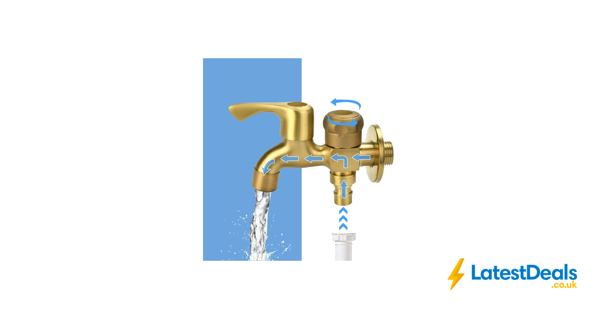 EMAGEREN Brass Garden Hose Tap and Wall-Mounted Faucet, £5.47 at Amazon
