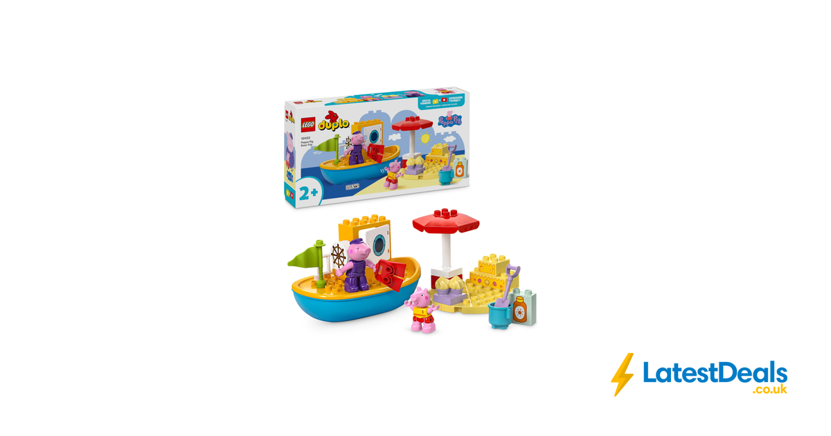 LEGO DUPLO Peppa Pig Boat Trip Toy with 2 Figures, £20 at Amazon
