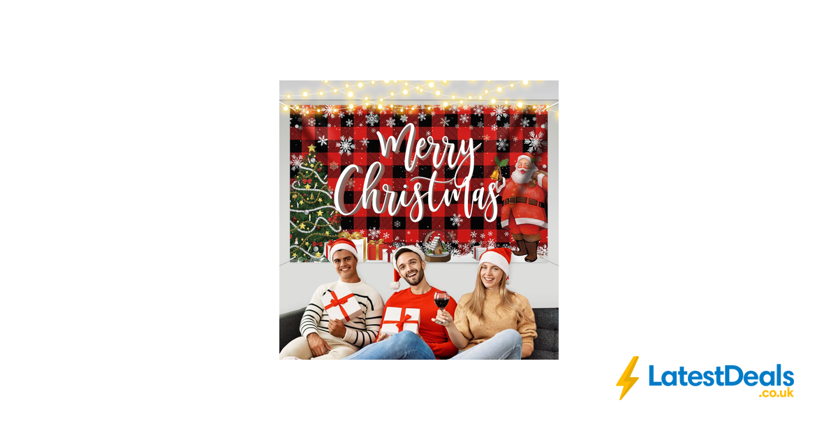 Minicoco Large Red Christmas Backdrop Banner for Indoor/Outdoor, £1.99 ...