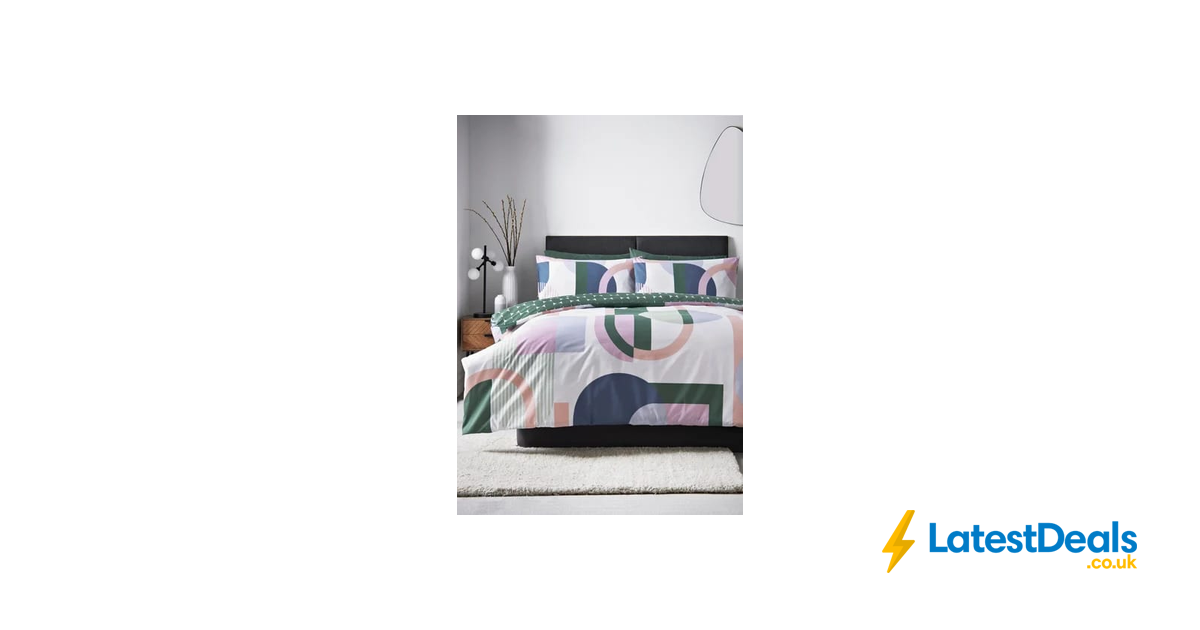 Multi Geo Panel Duvet Set - Single, £7 at Matalan