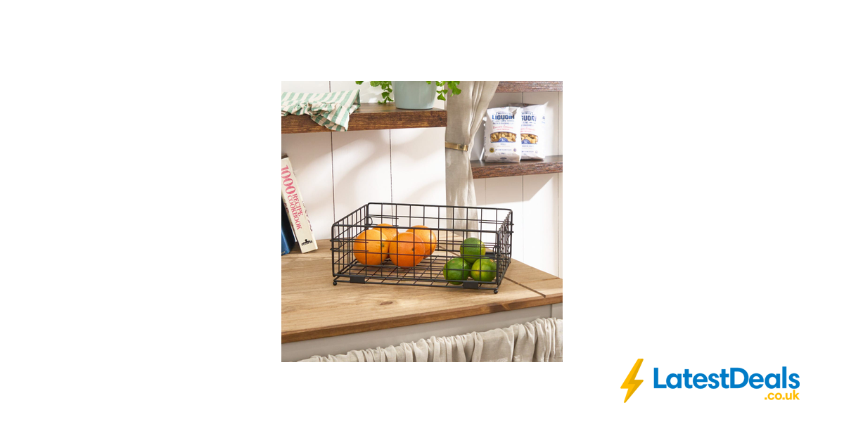 OHS Black Metal Wire Collapsible Storage Basket, £1.50 at OnlineHomeShop