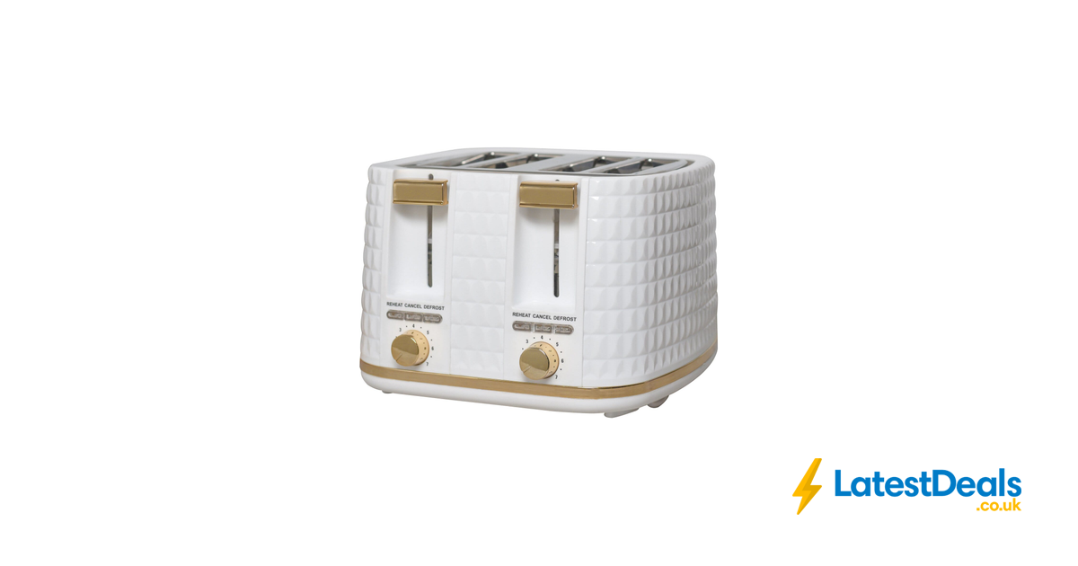 Forte White Four Slot Plastic Toaster, £19.59 at Homebase
