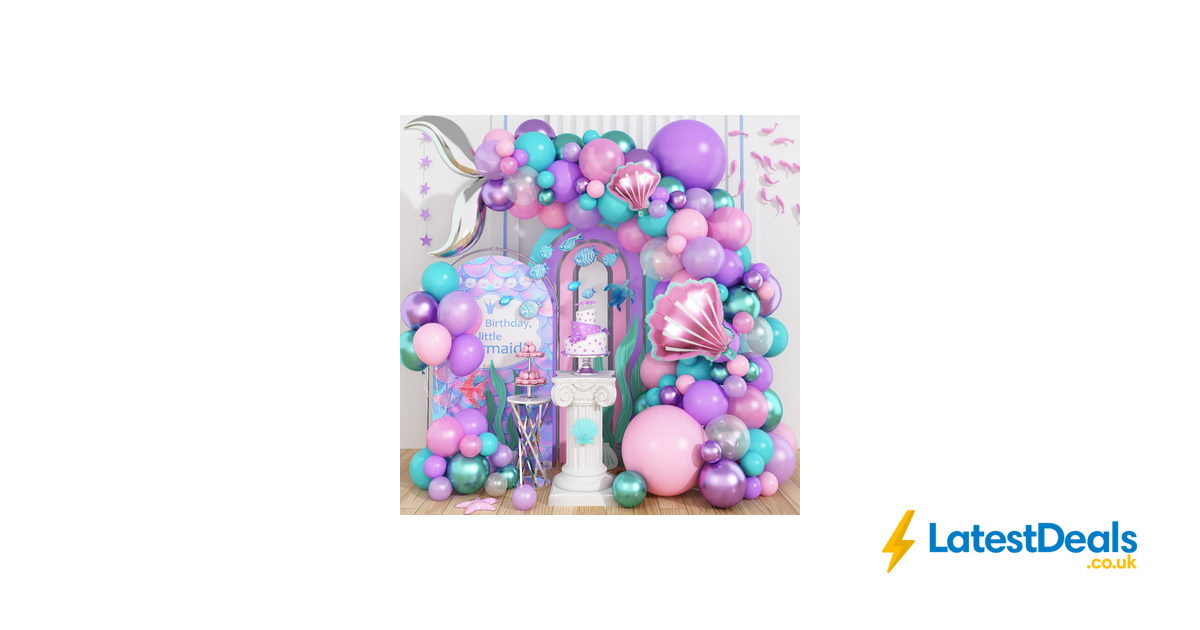 Mermaid Balloon Arch Kit with Pastel Balloons Party Decor, £3.99 at Amazon