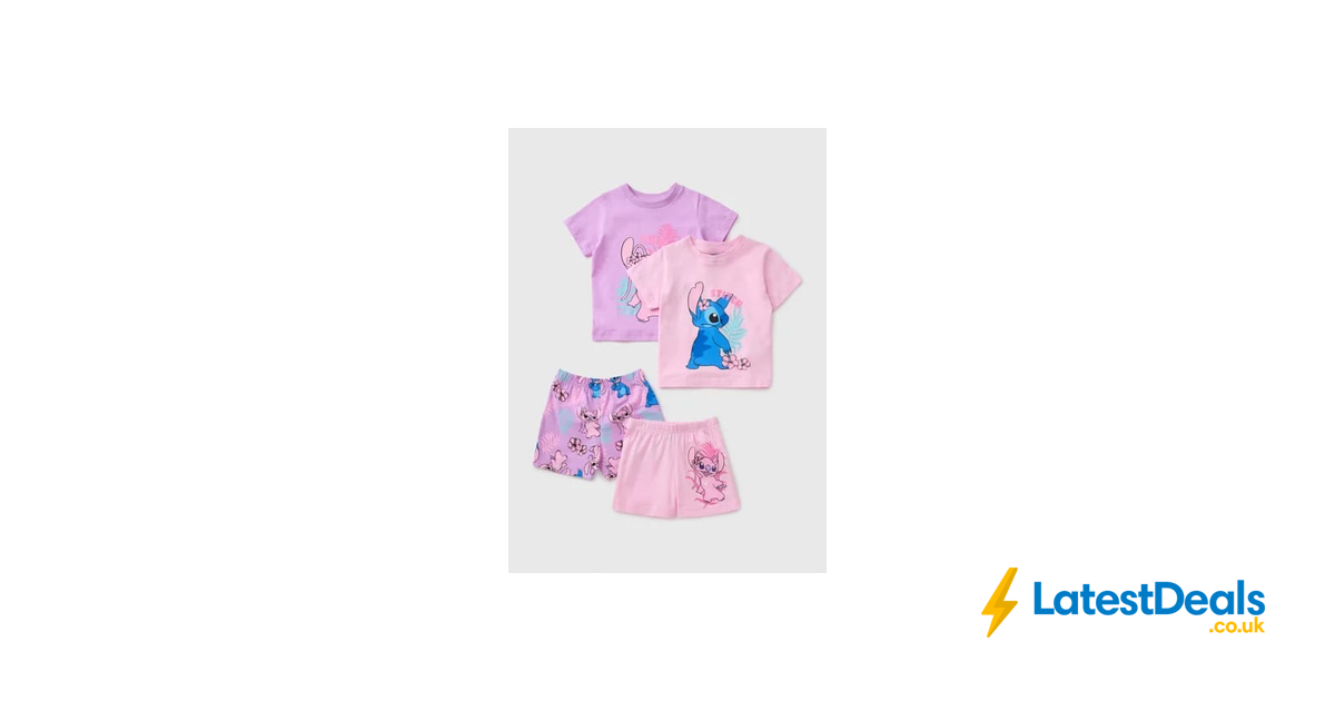 2-Pack Disney Girls Stitch Pyjama Set (1-7yrs), £9 at Matalan
