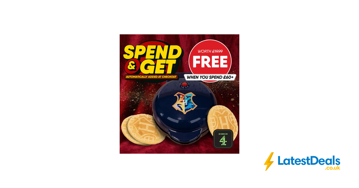 FREE If You Spend £60, Harry Potter Hogwarts Mini Waffle Maker! at ...