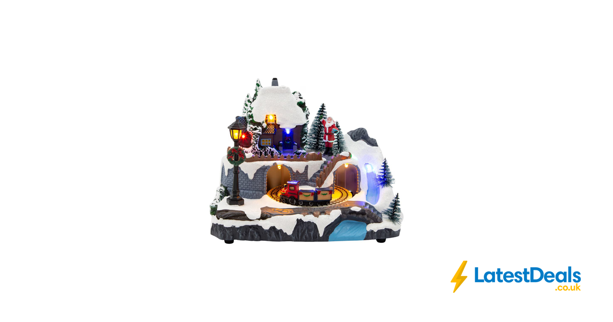 Christmas Workshop Small Light up Musical Christmas Village Scene, £20 ...