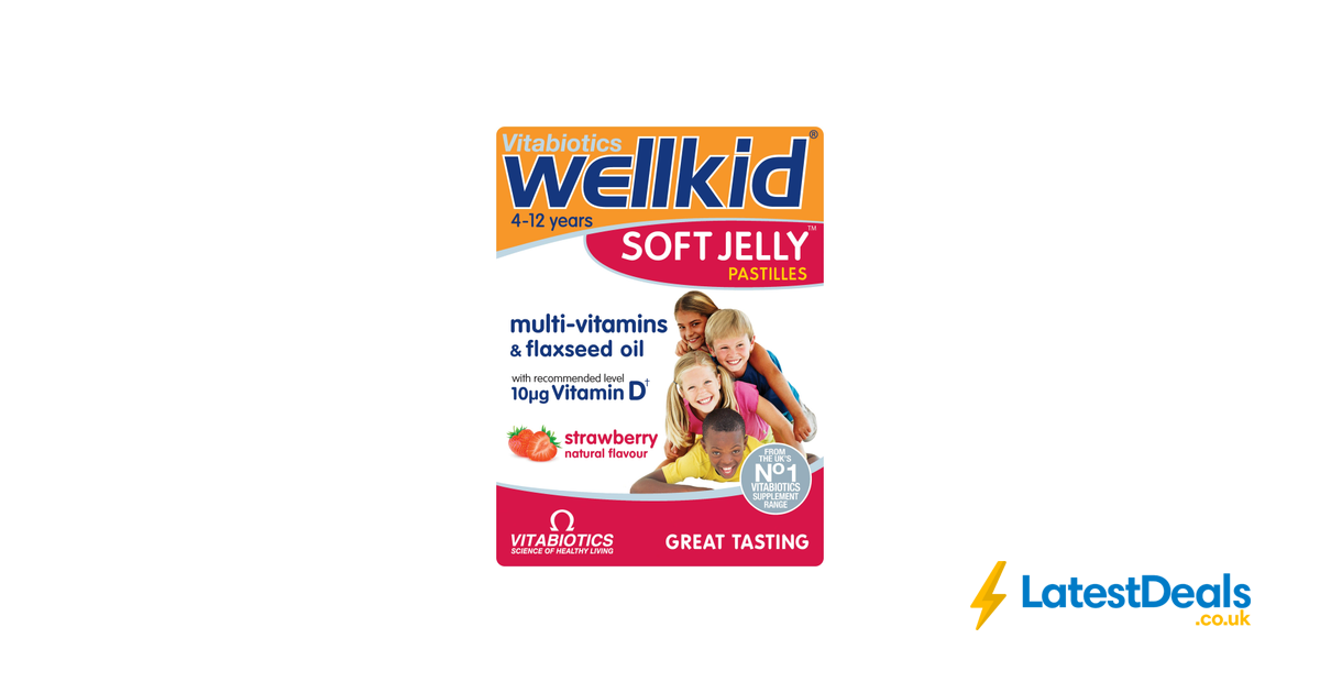 Wellkid Vitabiotics Strawberry Soft Jelly - 30 Pastilles, £3.25 at Amazon