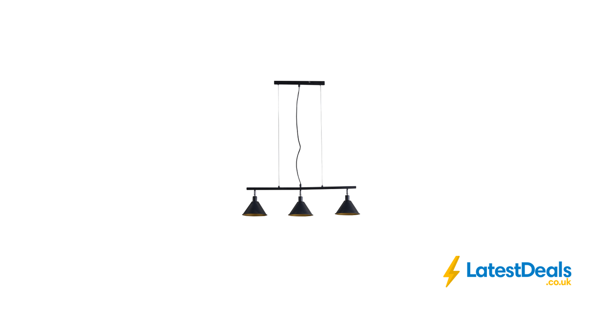 MiniSun Modern 3-Way Ceiling Light with Black/Gold Shades, £14.99 at Amazon