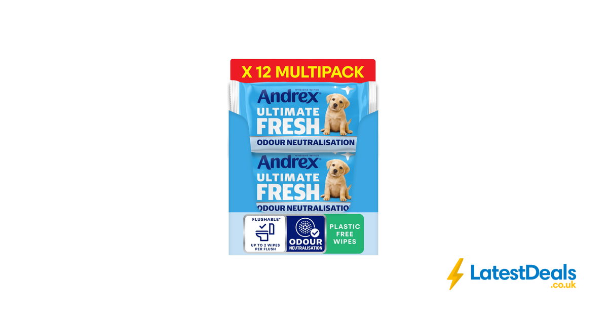 Andrex Ultimate Fresh Biodegradable Flushable Washlets, 12 Packs, £9.99 ...