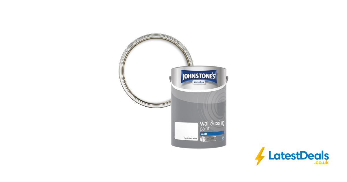 Johnstone's Pure Brilliant White Matt Paint - 5L, £13.09 at Amazon