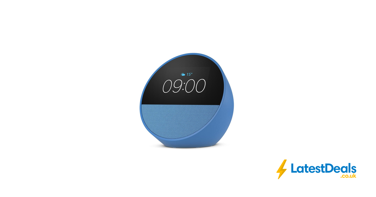 Echo Spot Smart Alarm Clock with Alexa, Ocean Blue, £44.99 at Amazon