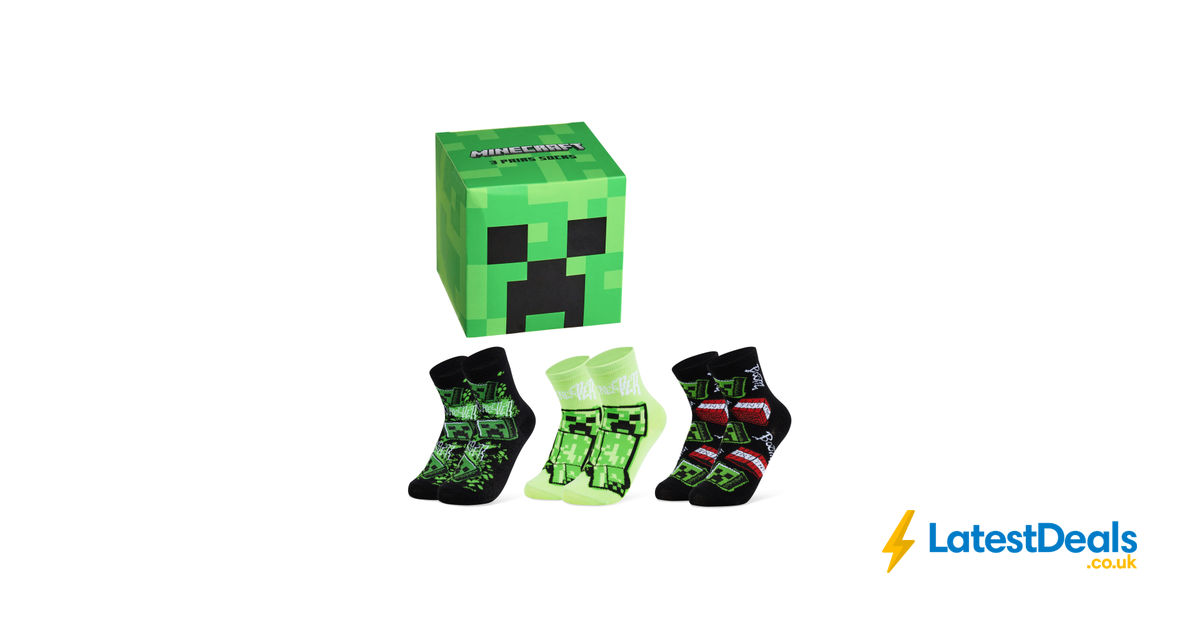 Minecraft Boys Creeper Socks, 3 Pack (9-14 Years), £5 at Amazon