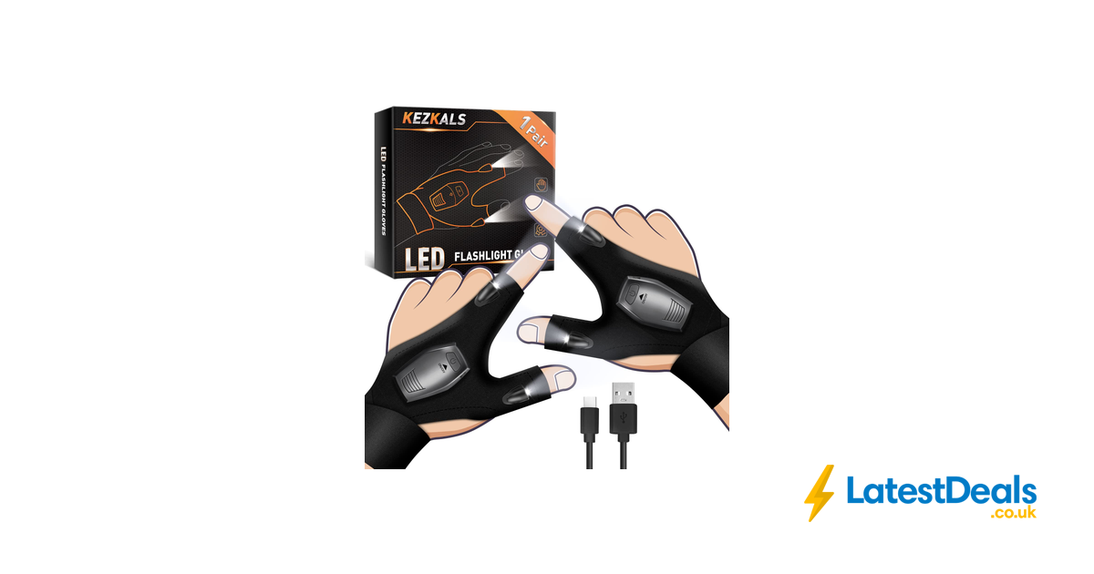 Rechargeable LED Flashlight Gloves for Dad's Christmas Gift, £4.99 at ...
