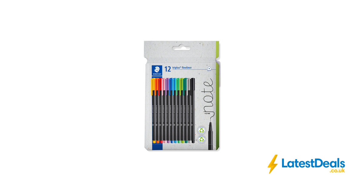STAEDTLER Triplus Fineliner Pens, 12 Assorted Colors, £6.52 at Amazon