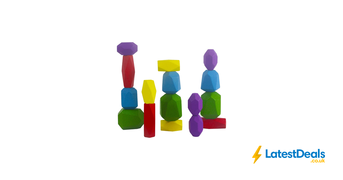 Stacking Toy - Balancing Stones Colourful Stackable Wooden Bricks, £5. ...