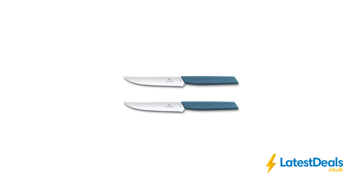 Victorinox Swiss Modern Steak Knife Set, Extra Sharp, Blue, £12.14 at ...