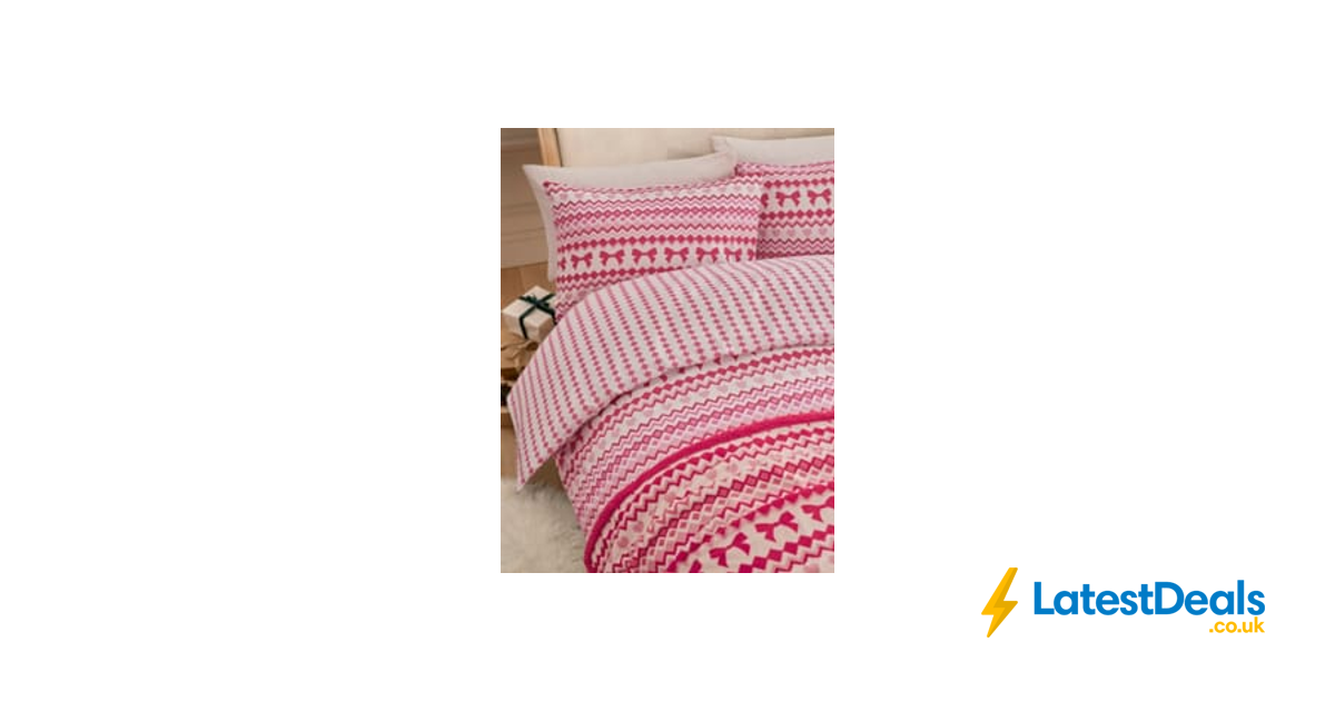 Fairisle Bow Brushed Cotton King Duvet Set, £14.70 at ASDA