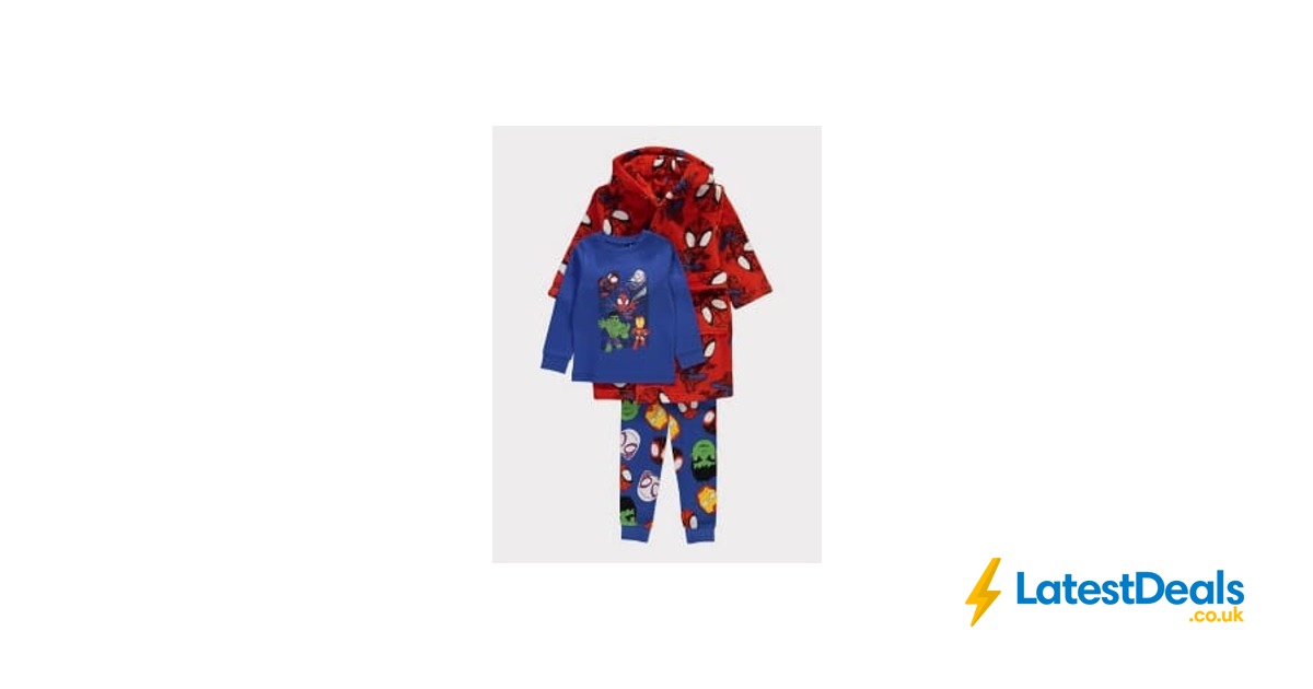 Marvel Spider-Man Pyjamas and Dressing Gown Set- 3 to 5 Years, £10 at ASDA